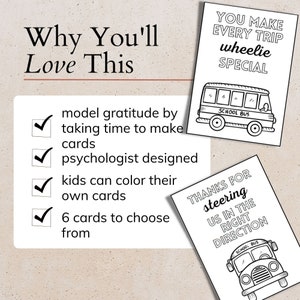 School Bus Driver Appreciation Card, Kids Thank You Notes Printable ...