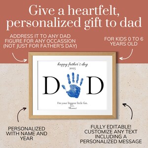 Personalized Fathers Day Handprint Craft for Dad Printable, Unique ...