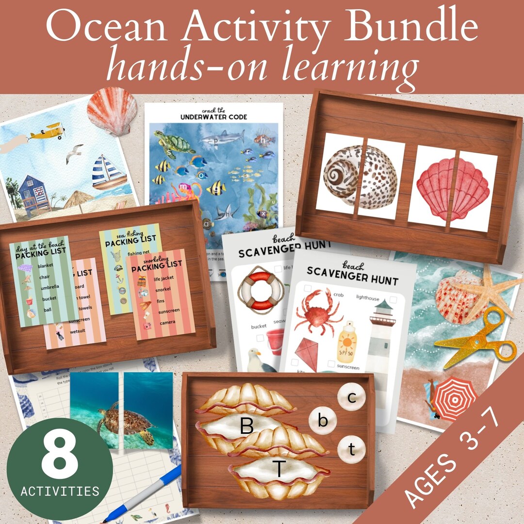 Montessori Ocean Activities Preschool Learning Bundle, Ocean Unit Study ...