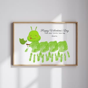 Love Bug Handprint Art Toddler, Caterpillar Valentine Handprint Craft ...