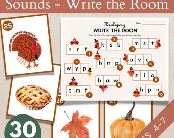 Thanksgiving Beginning Sounds - Etsy