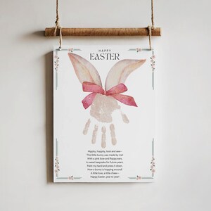 Bunny Handprint Craft Preschool Printable, Easter Handprint With Poem ...
