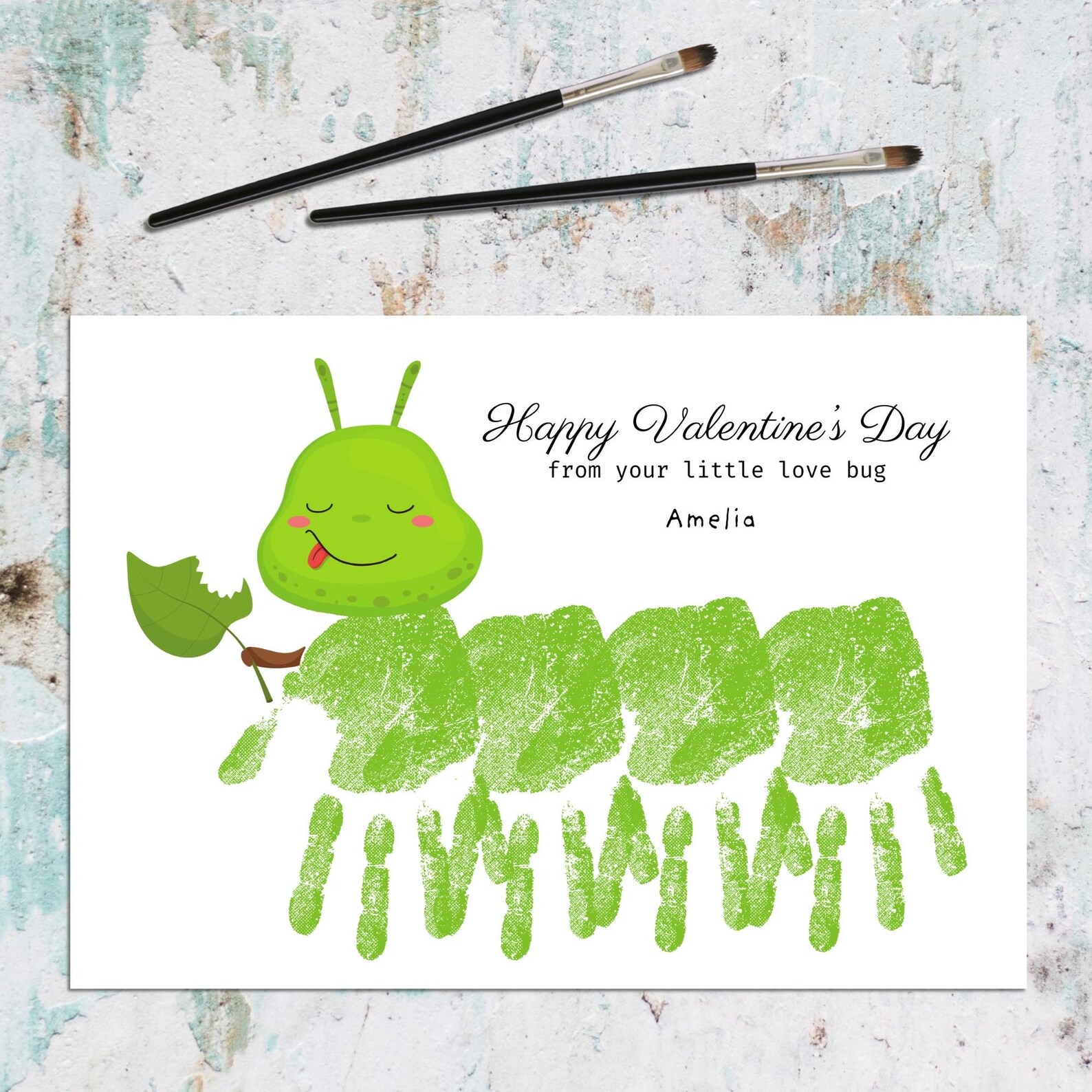 Love Bug Handprint Art Toddler, Caterpillar Valentine Handprint Craft ...