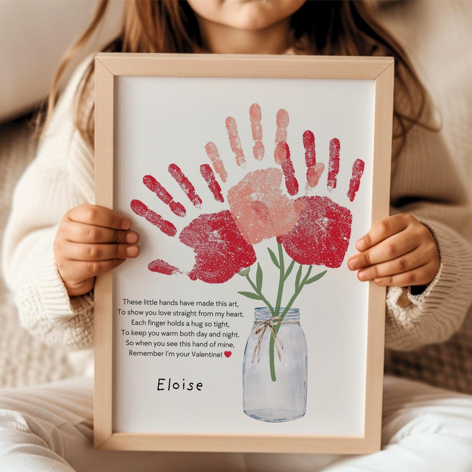 Flowers Handprint Art Template Preschool, Bouquet Valentines Day ...