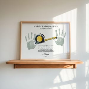 Editable Fathers Day Handprint Poem for Kid, Tape Measure Gift for ...