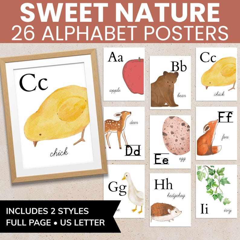 Nature Alphabet Poster, Woodland Alphabet Classroom Decor, Forest ...