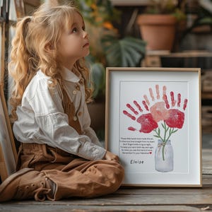 Flowers Handprint Art Template Preschool, Bouquet Valentines Day ...