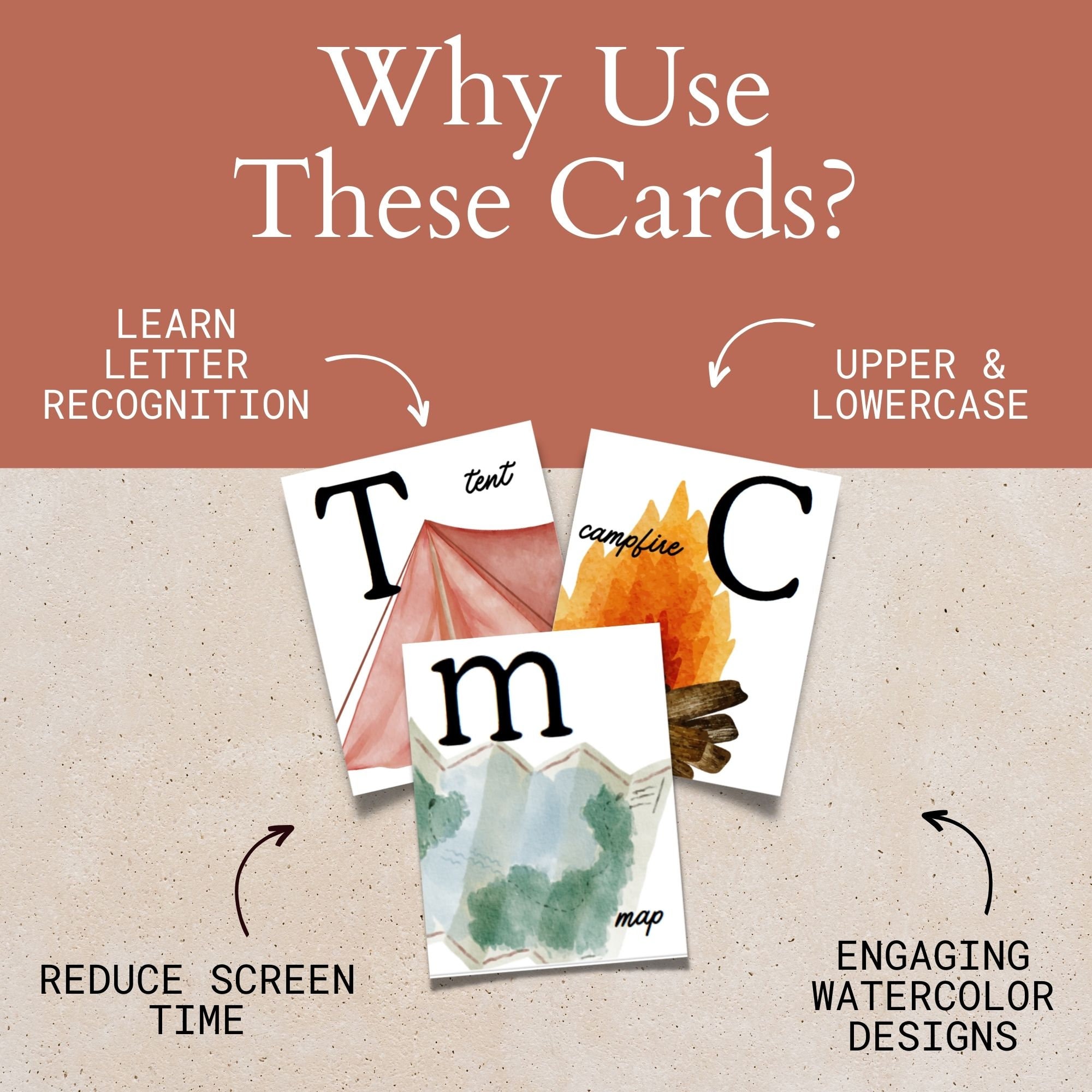 Camping Alphabet Flash Card Printable, Nature Classroom Decor Preschool ...