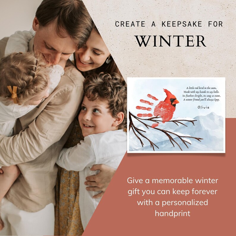 Cardinal Handprint Art Toddler, Hello Winter Handprint Craft Template ...