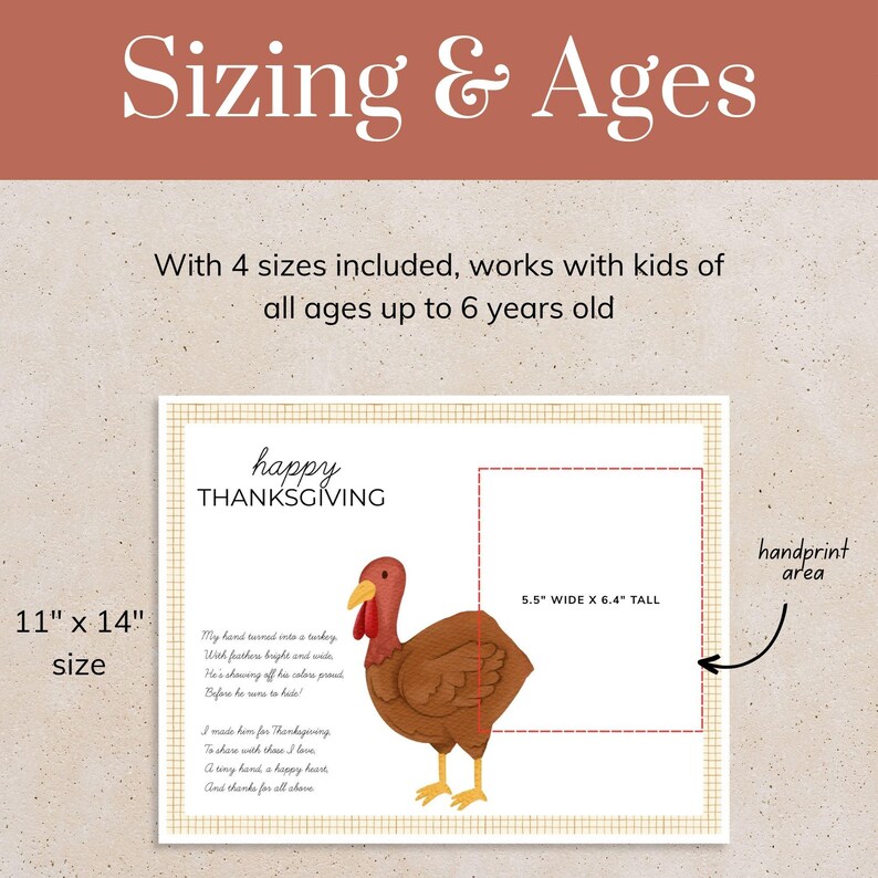 Kids Thanksgiving Handprint Placemat Printable, Turkey Handprint Art ...