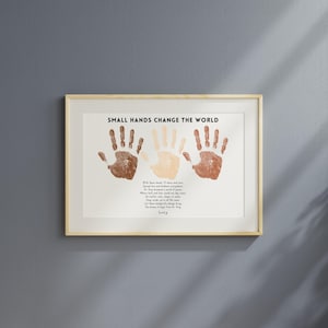 MLK Day Handprint Craft Template, Small Hands Change the World Hand ...