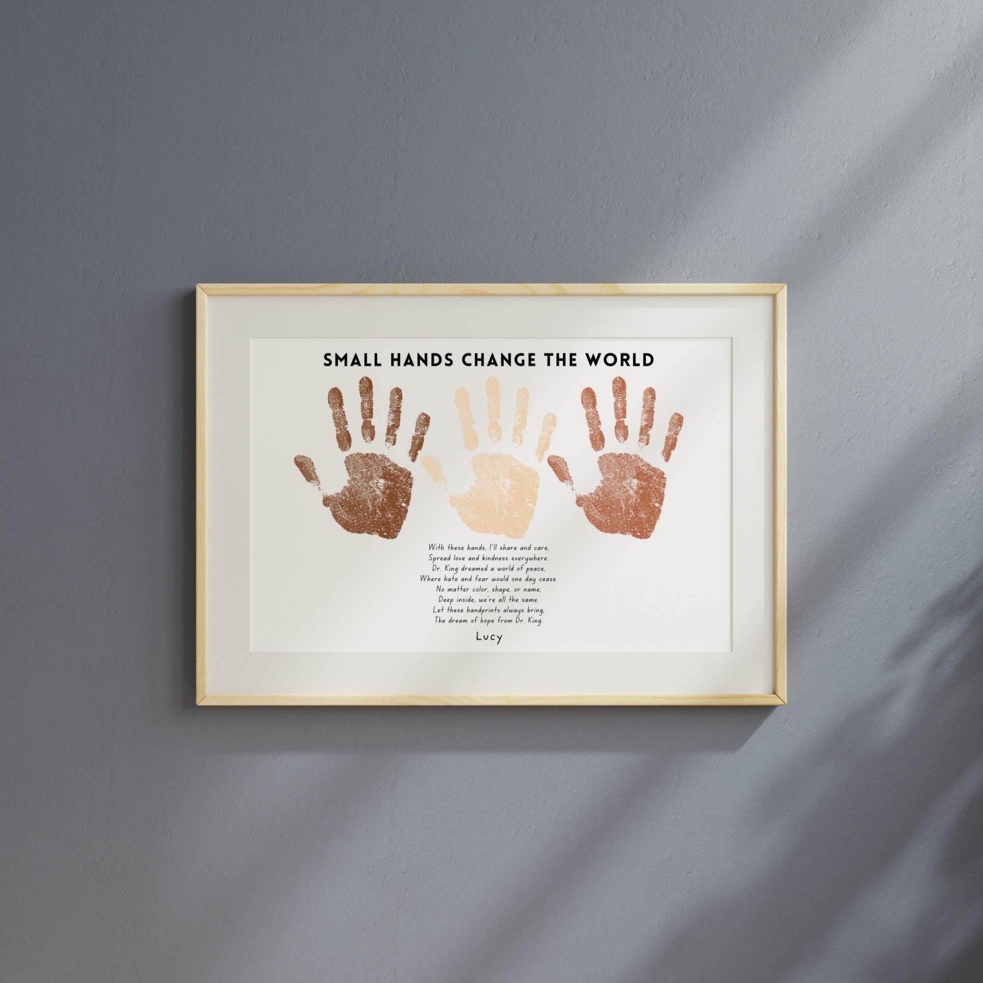 MLK Day Handprint Craft Template, Small Hands Change the World Hand ...