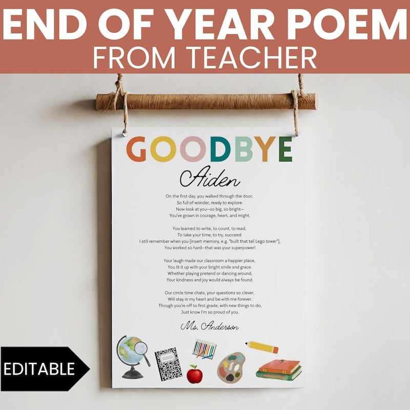 End of Year Poem - Etsy