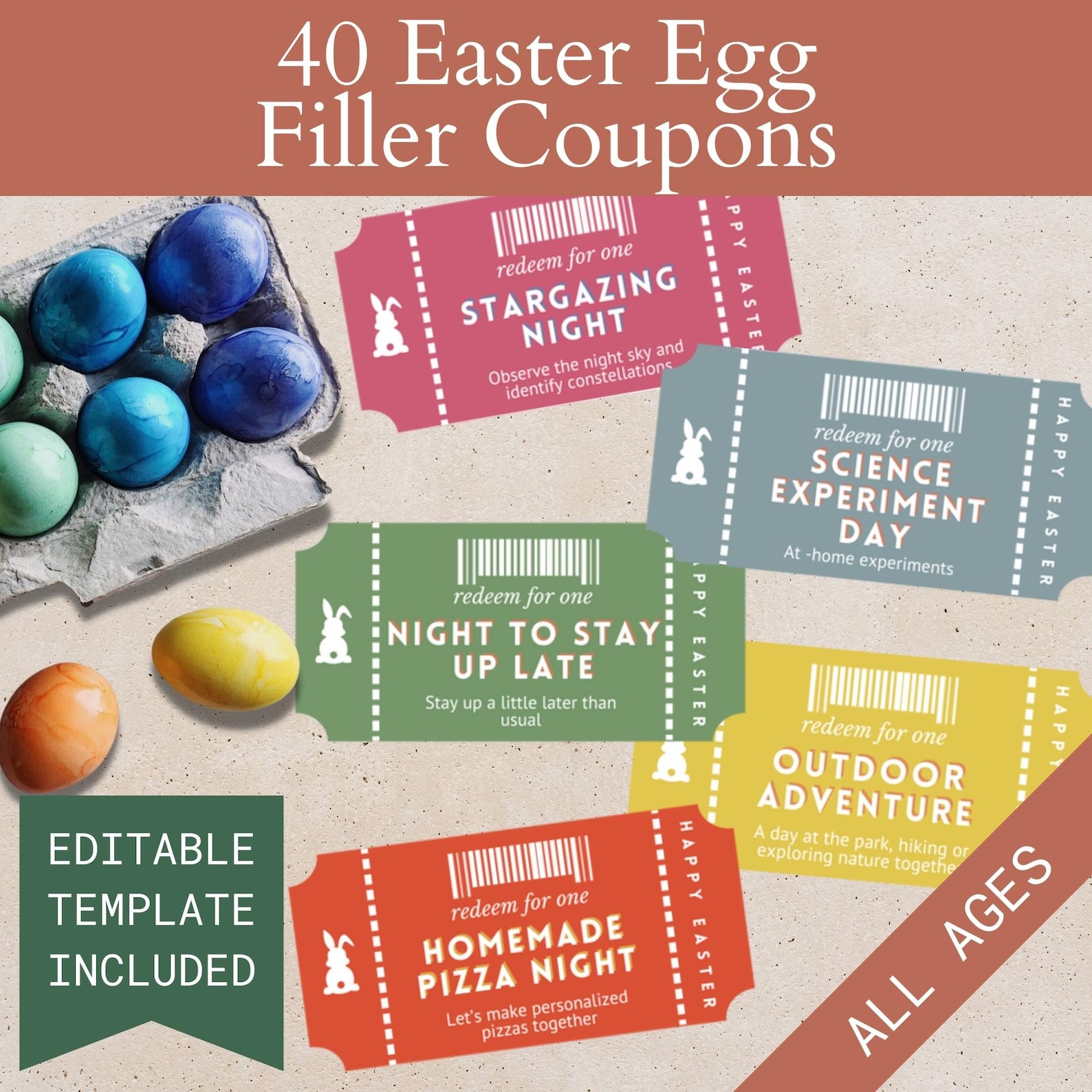 Easter Egg Filler Coupon Printable, Bunny Buck Non Candy Easter Basket ...