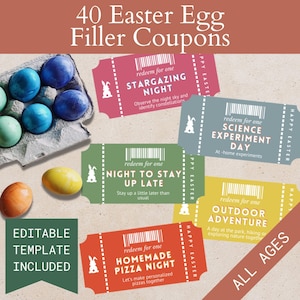 Easter Egg Filler Coupon Printable, Bunny Buck Non Candy Easter Basket ...