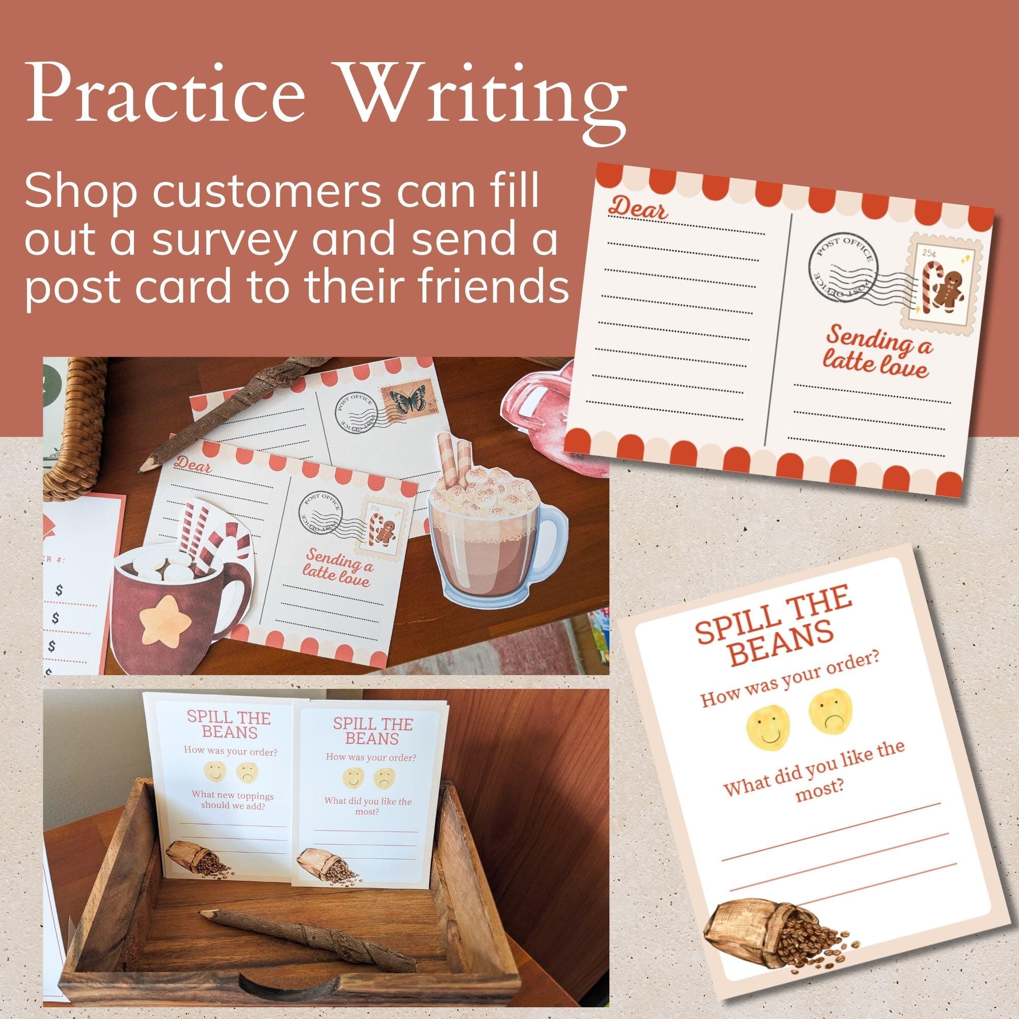 Coffee Shop Dramatic Play Printable, Pretend Play Gift Digital Download ...