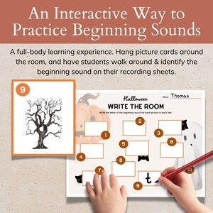 Write the Room Beginning Sound Worksheet Halloween Activity ...