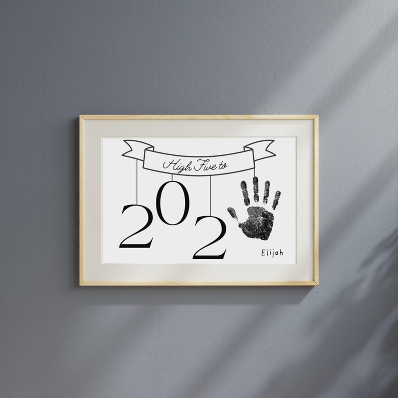 New Years Handprint Art Printable for Preschool, 2025 Handprint Craft ...