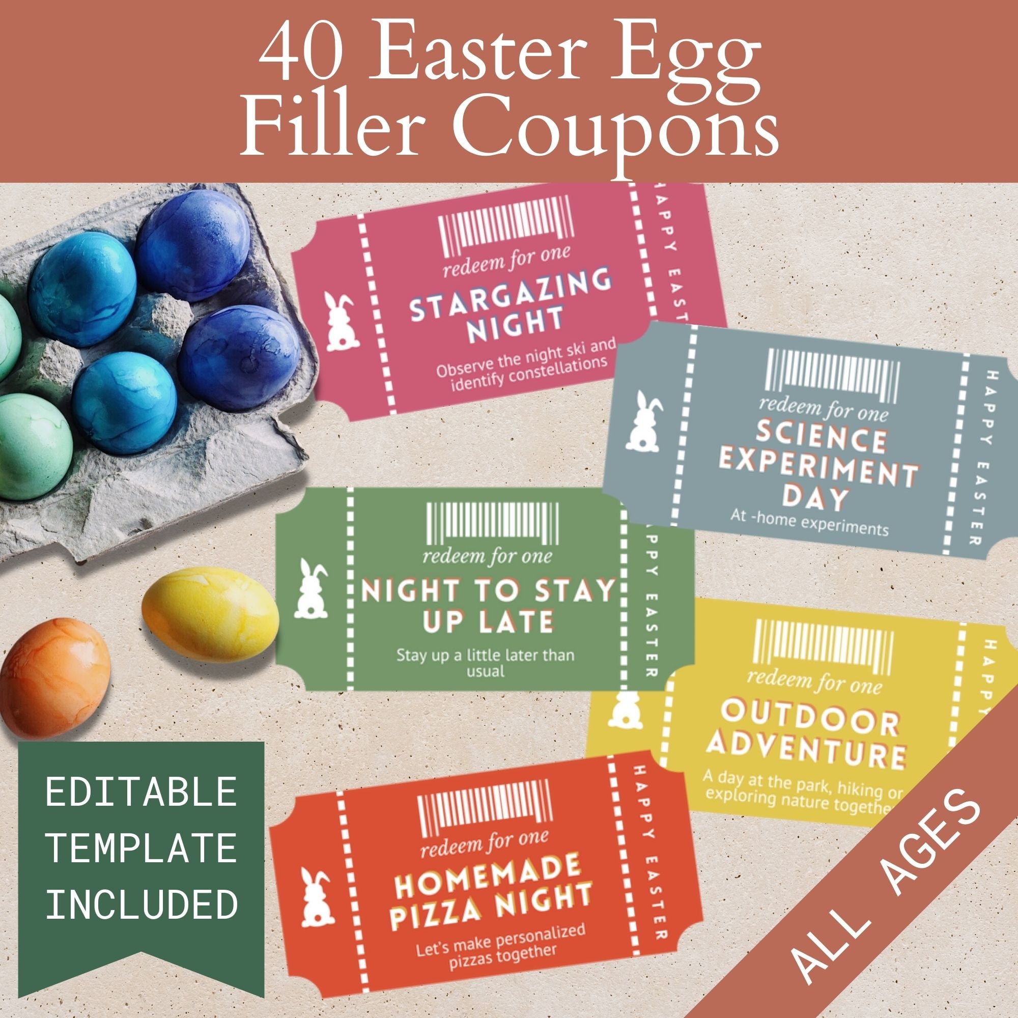 Easter Egg Filler Coupon Printable, Bunny Buck Non Candy Easter Basket ...