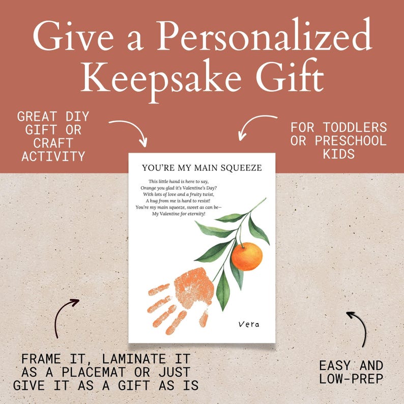 Main Squeeze Valentine Handprint Art Kid, DIY Handprint Craft for ...