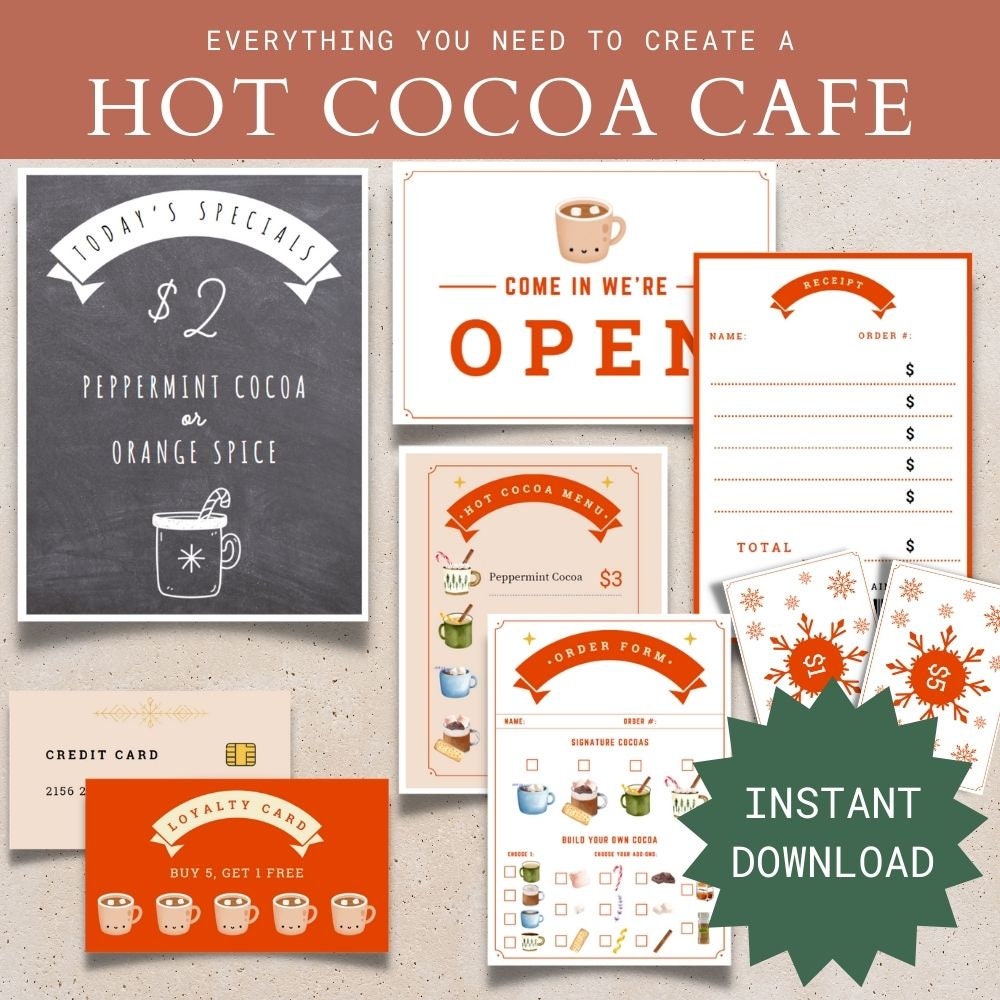 Coffee Shop Dramatic Play Printables, Pretend Play Gift Digital ...