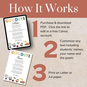 End of Year Poem for Student, Kindergarten Last Day of School Printable ...