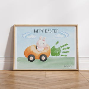 Easter Bunny Handprint Craft Printable, Carrot Handprint Sign Toddler ...
