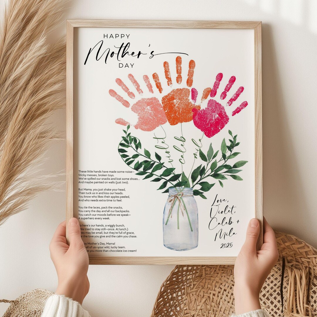 Custom Mothers Day Handprint Poem Printable, Personalized Mothers Day ...