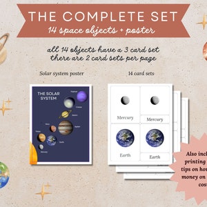 Montessori Solar System Flashcard for Toddler, 3 Part Card Printable ...