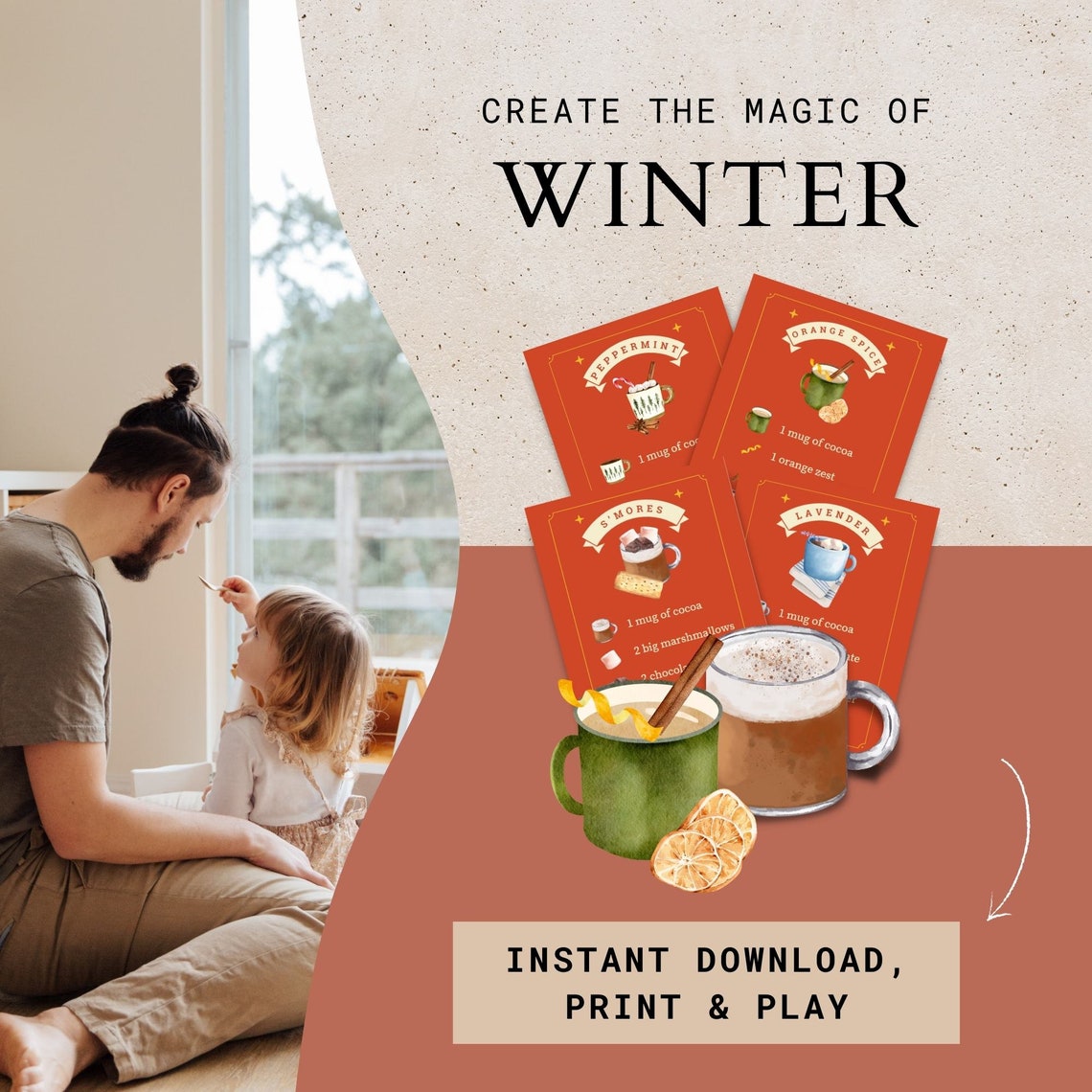 Hot Cocoa Recipe Cards Printable, Hot Chocolate Dramatic Pretend Play ...