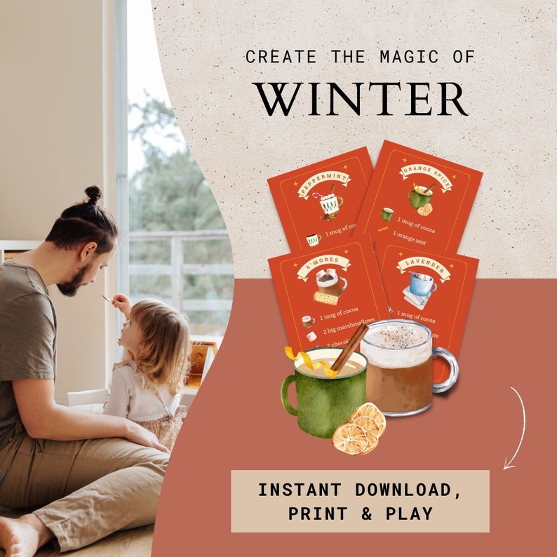 Hot Cocoa Recipe Cards Printable, Hot Chocolate Dramatic Pretend Play ...