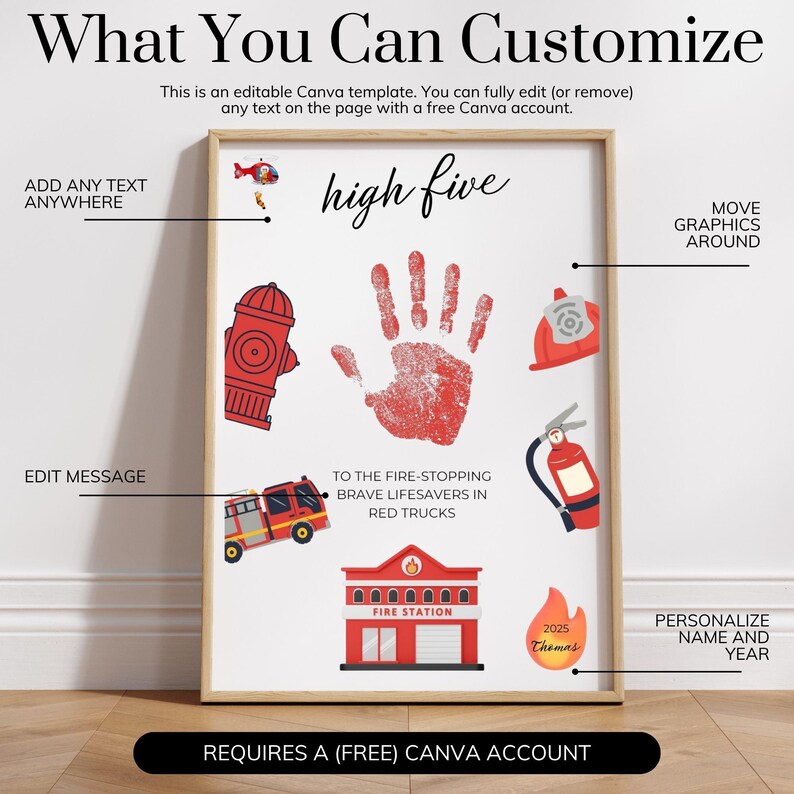 Firefighter Handprint Craft Preschool Fire Safety Week, Community ...