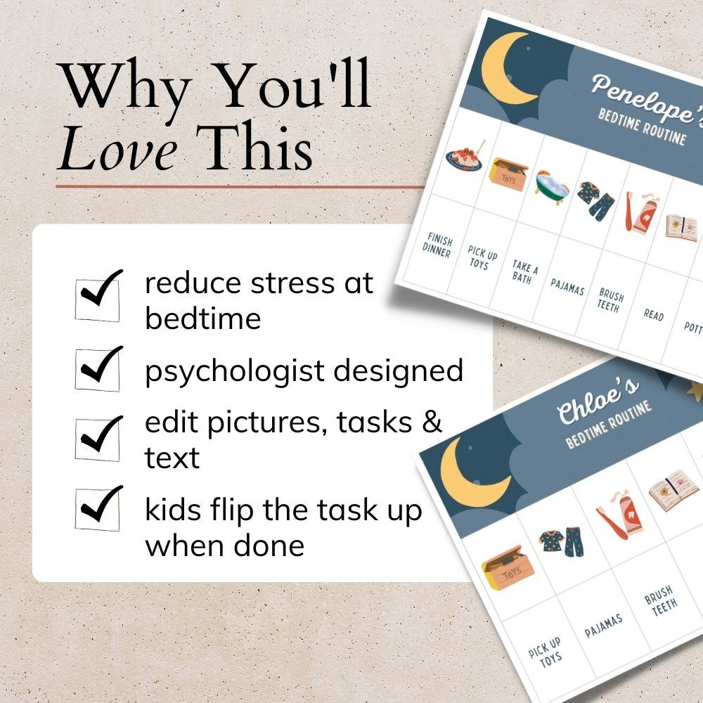 Bedtime Routine Flip Chart Printable, Editable Visual Schedule Toddler ...