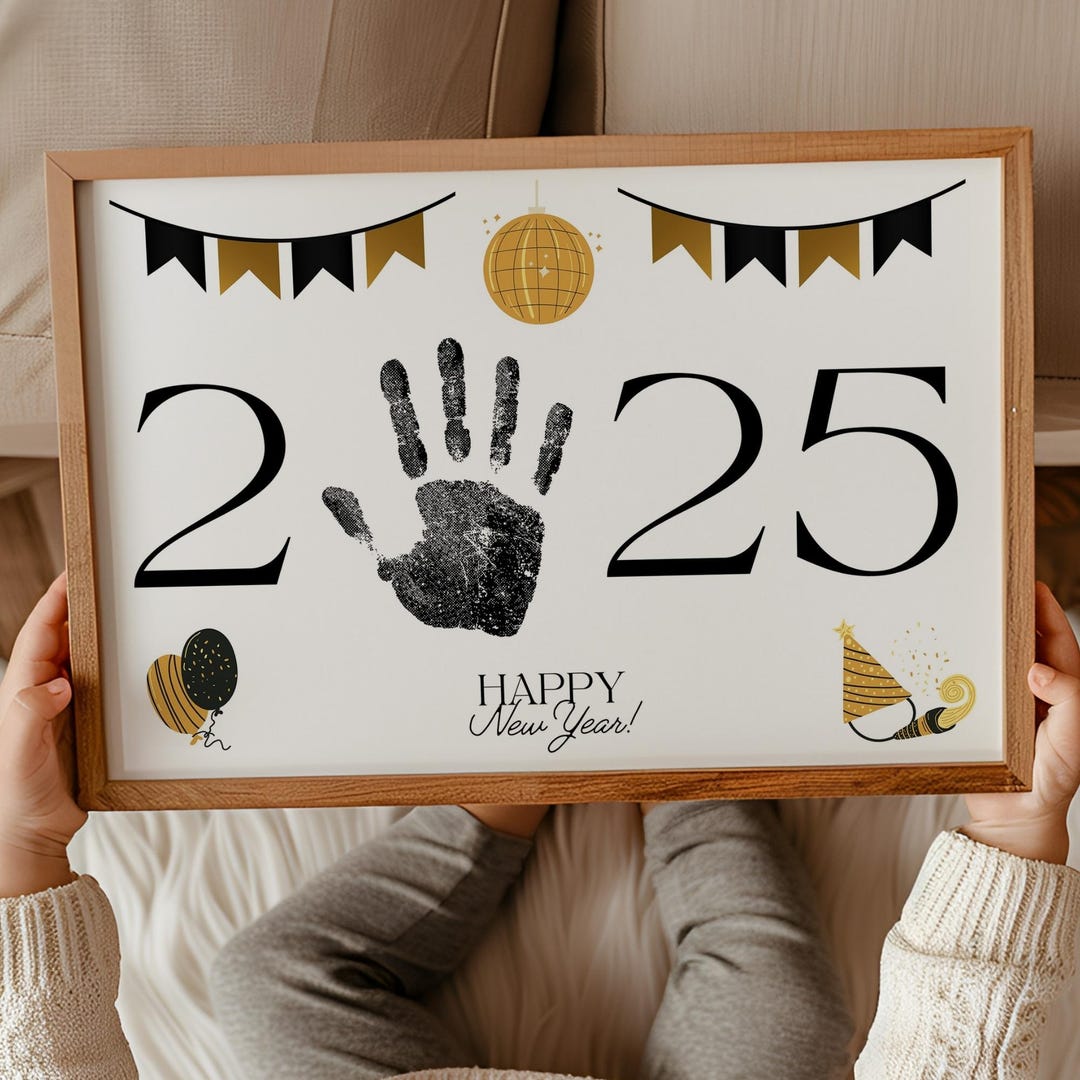 New Year 2025 Handprint Craft Printable, New Year Hand Print Activity ...