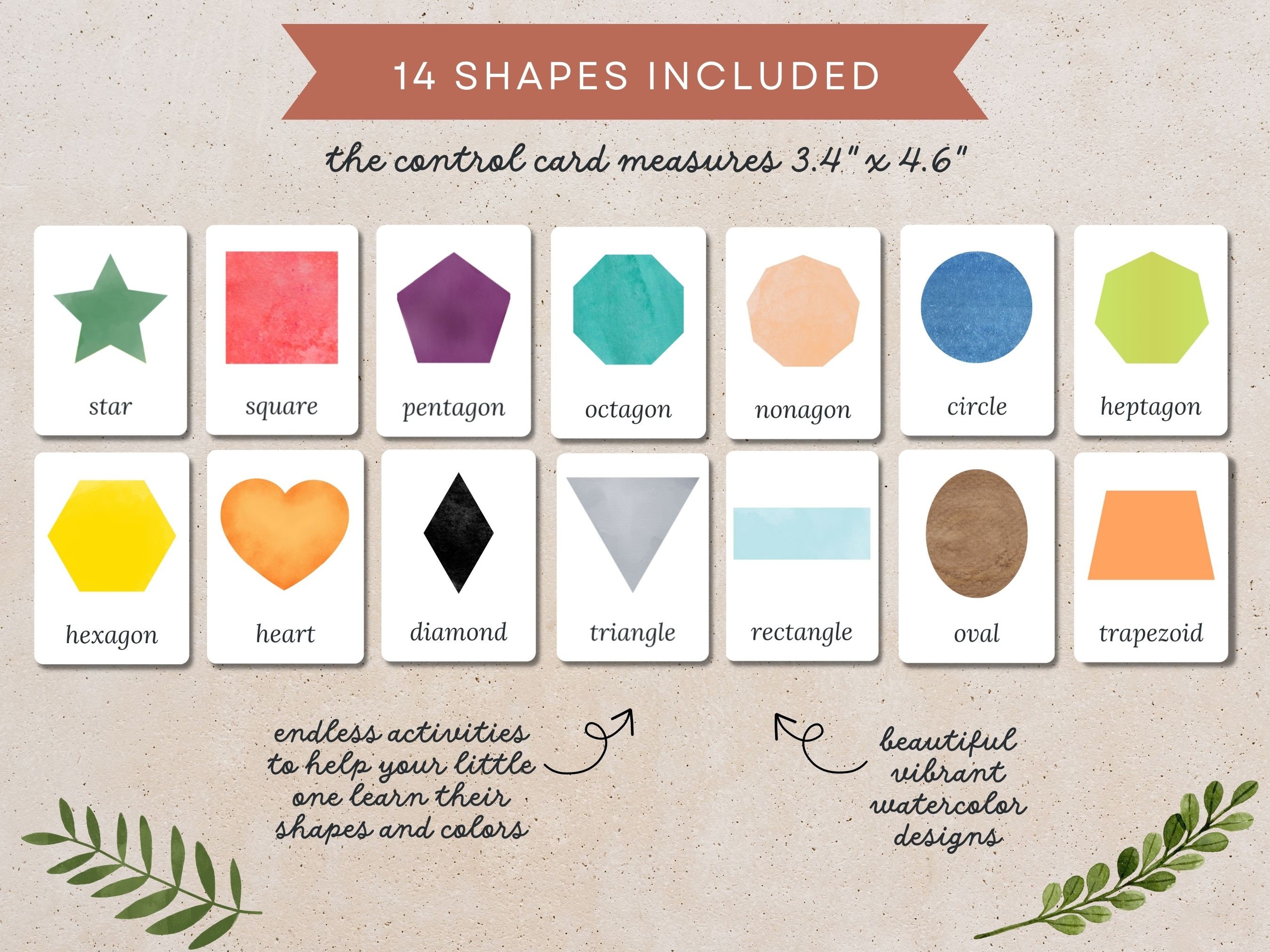 Montessori Shapes Flashcards for Toddler, 3 Part Card Printable ...