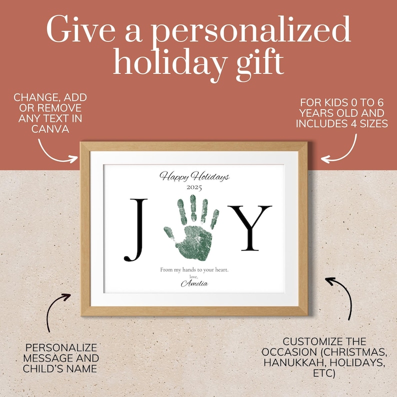 Joy Christmas Handprint Craft Preschool, Editable Toddler Hand Print ...