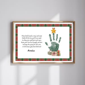 Christmas Handprint Placemat Craft Toddler, Holiday Handprint Printable ...