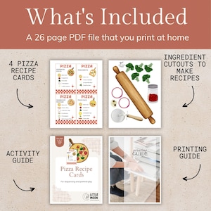 Build a Pizza Visual Recipe Card for Kid, Pizza Activity Dramatic Play ...