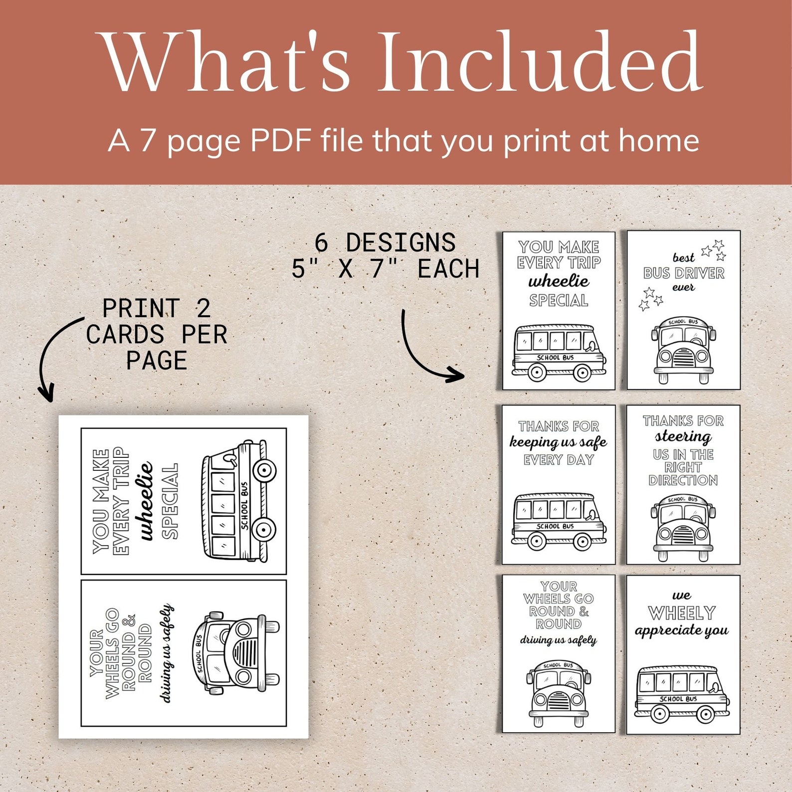 School Bus Driver Appreciation Card, Kids Thank You Notes Printable ...