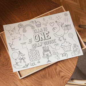 Editable One Silly Goose Coloring Sheet Party Favor Printable ...