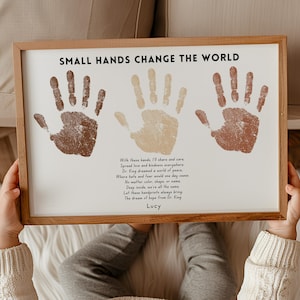 MLK Day Handprint Craft Template, Small Hands Change the World Hand ...