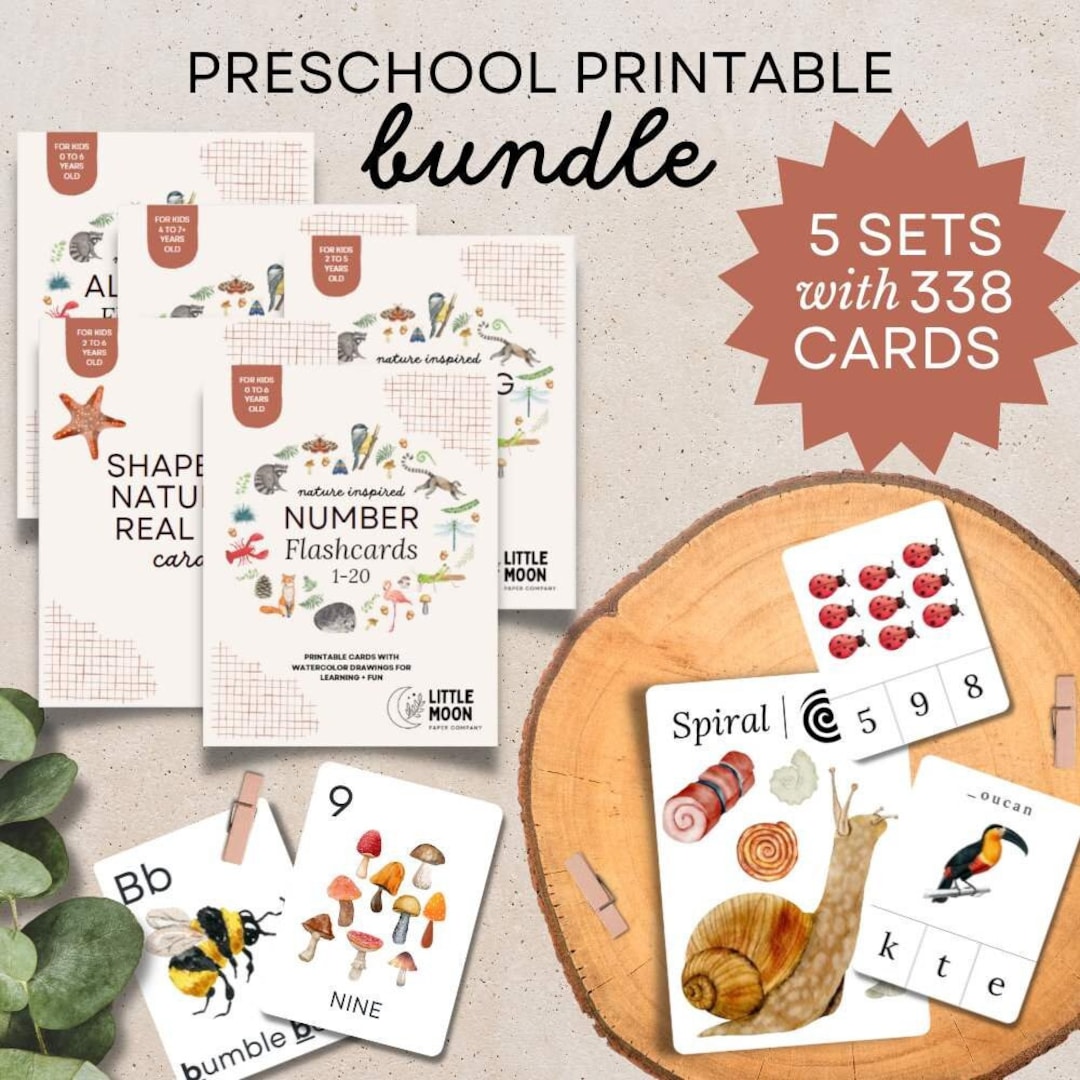Printable Preschool Bundle | ABC Flash Cards | 1-20 Flashcards | Learn ...