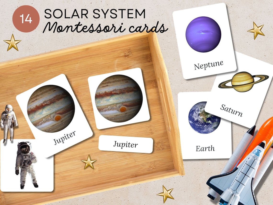 Montessori Solar System Flashcard for Toddler, 3 Part Card Printable ...