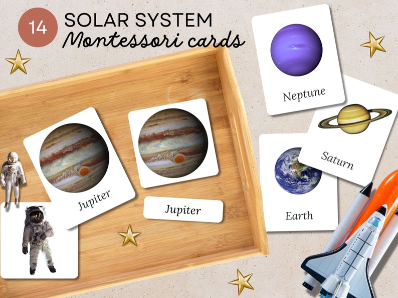 Montessori Solar System Flashcard for Toddler, 3 Part Card Printable ...