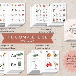 Nature Alphabet Flashcards for Kids, Watercolor ABC Cards Printable ...