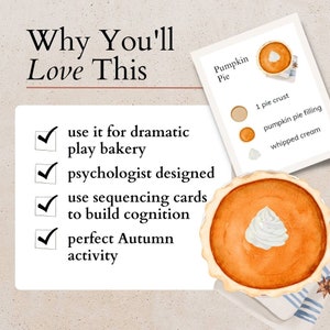 Fall Pie Recipe Pretend Dramatic Play Printable | Thanksgiving Autumn ...