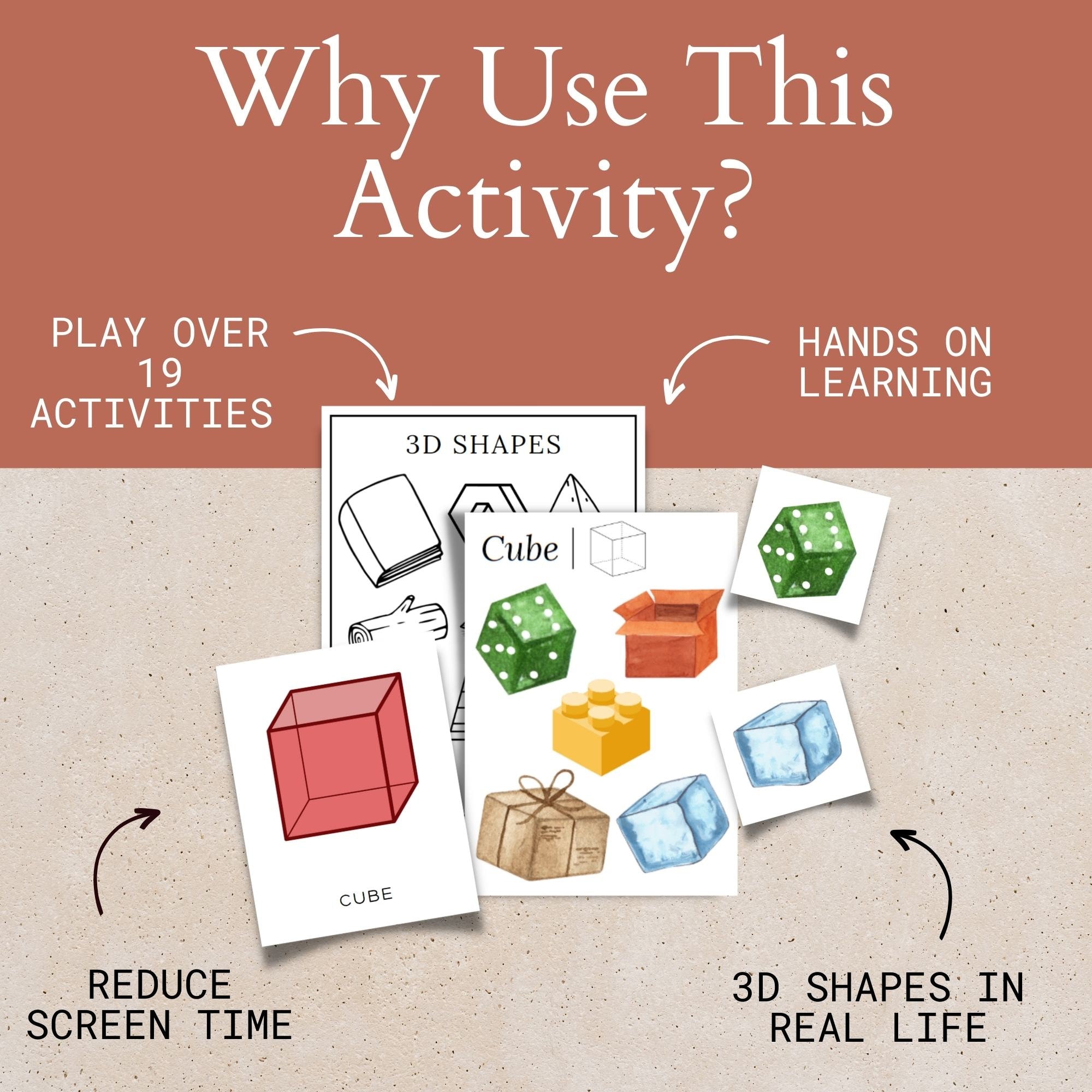 3D Shapes Flashcards Printable, Shape Matching Activities Kindergarten ...