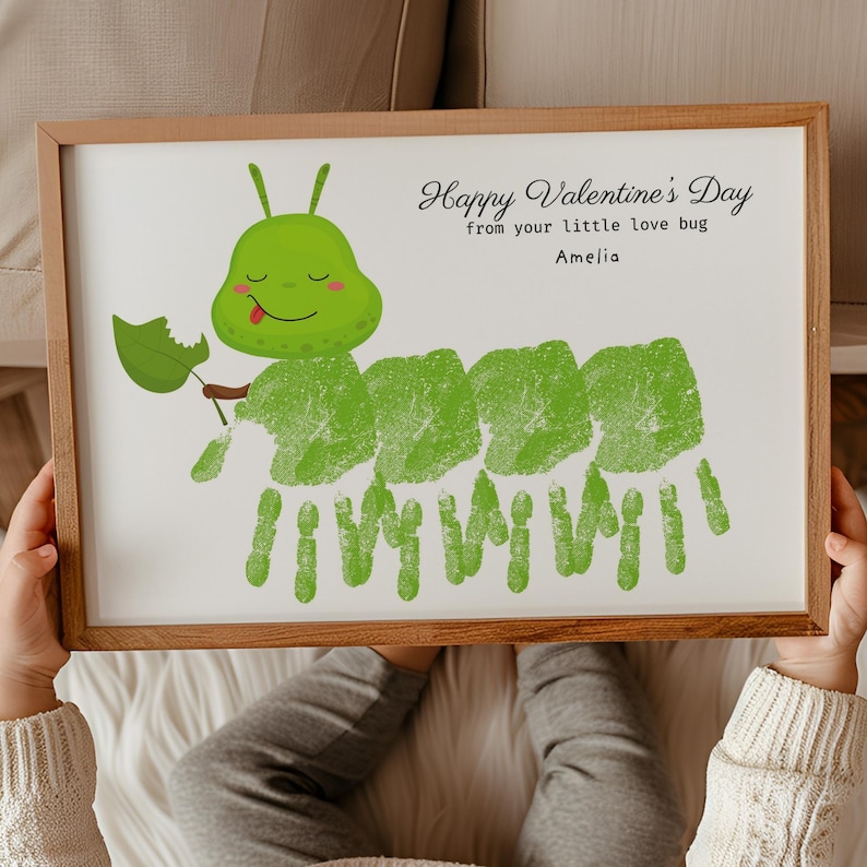 Love Bug Handprint Art Toddler, Caterpillar Valentine Handprint Craft ...