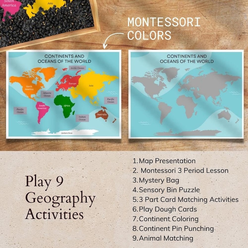 7 Continents Unit Study Preschool, Continent of the World Montessori 3 ...