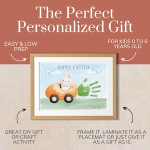 Easter Bunny Handprint Craft Printable, Carrot Handprint Sign Toddler ...